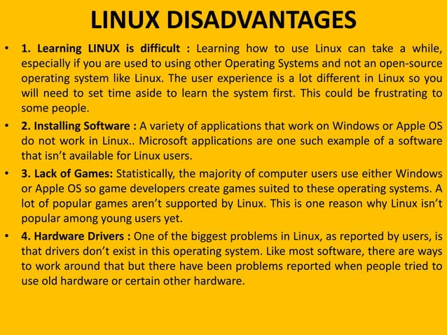 Linux Advantages and Disadvantages | PPT