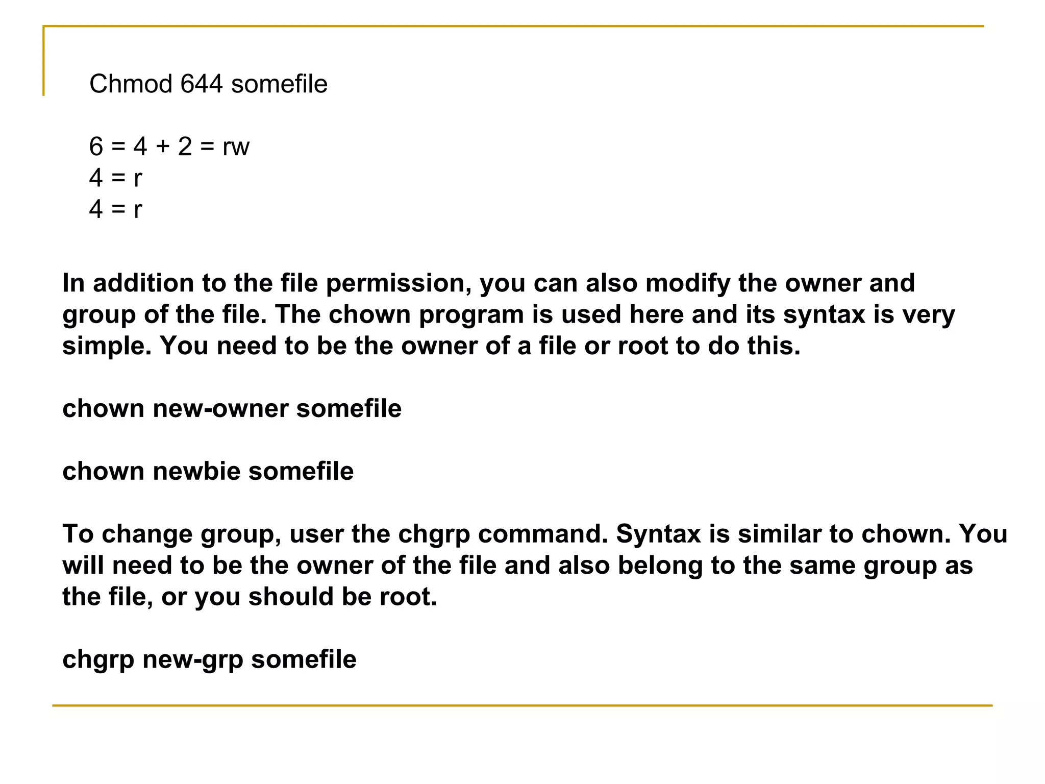 Linux files and file permission | PPT