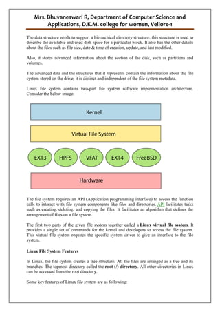 Linux File System.docx | Operating Systems | Computer Software and Applications