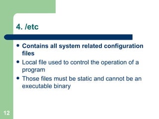 Linux filesystemhierarchy | PPT