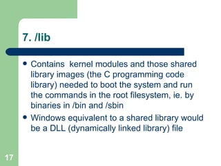 Linux filesystemhierarchy | PPT