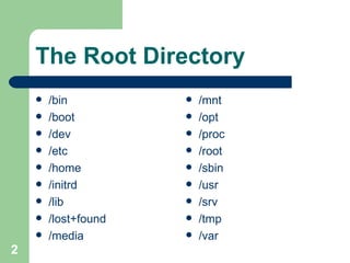 Linux filesystemhierarchy | PPT