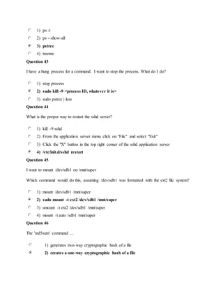 Linux final exam | DOCX