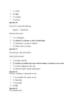 Linux final exam | DOCX