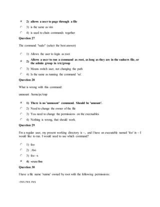 Linux final exam | DOCX