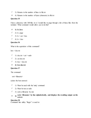 Linux final exam | DOCX