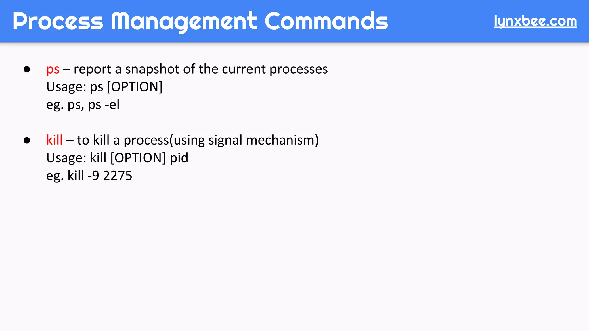 Linux basics and commands - from lynxbee.com