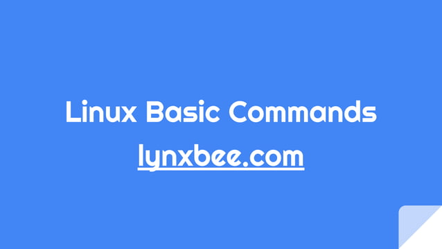 Linux Basics And Commands From