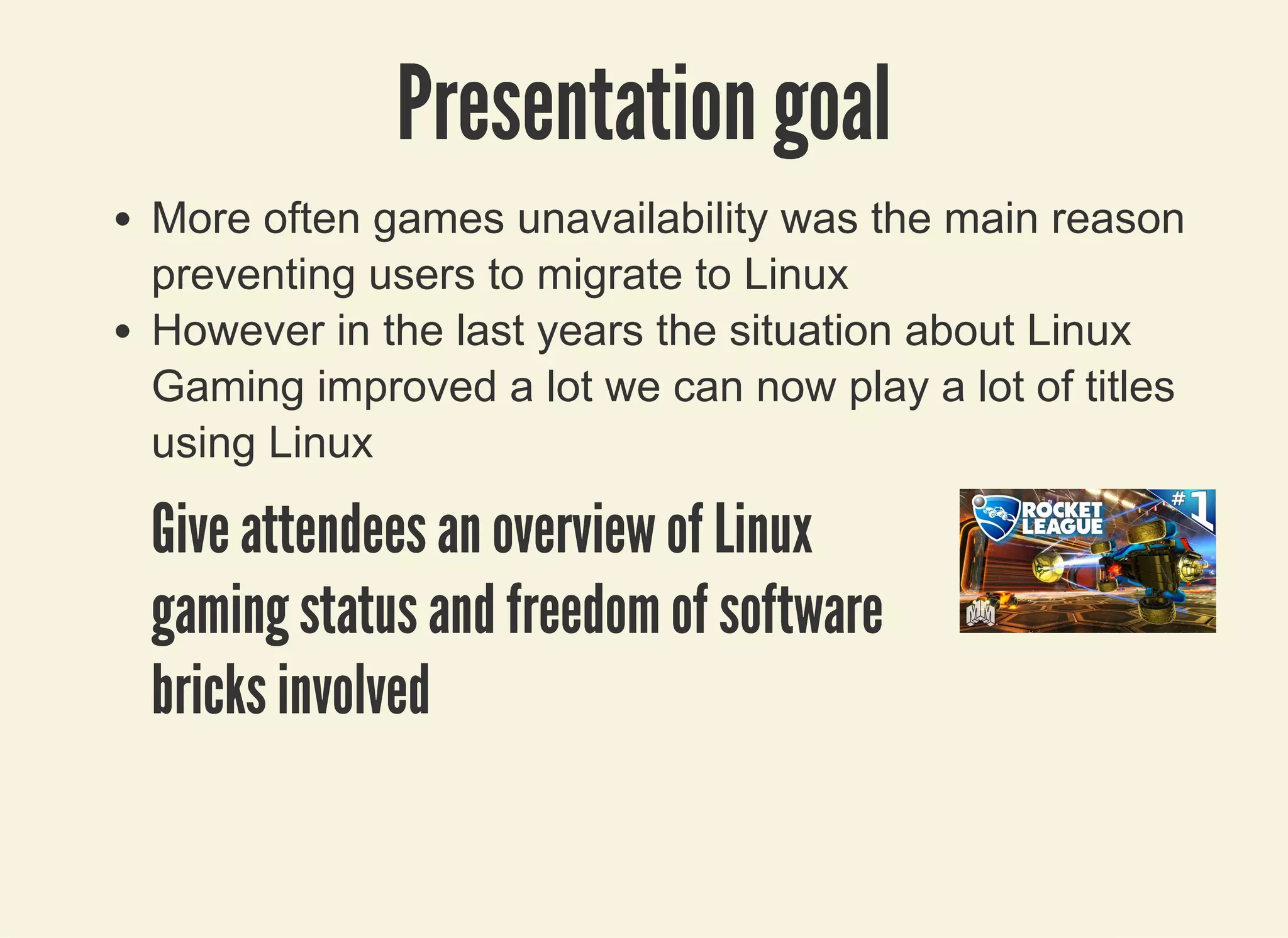 Linux gaming landscape | PPT