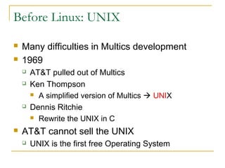 Linux history & features | PPT