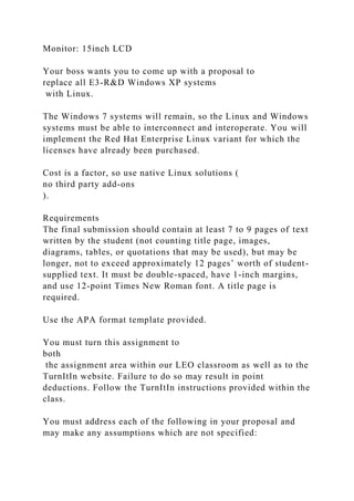 Linux Implementation ProposalEcubed, LLC. has a new research and.docx