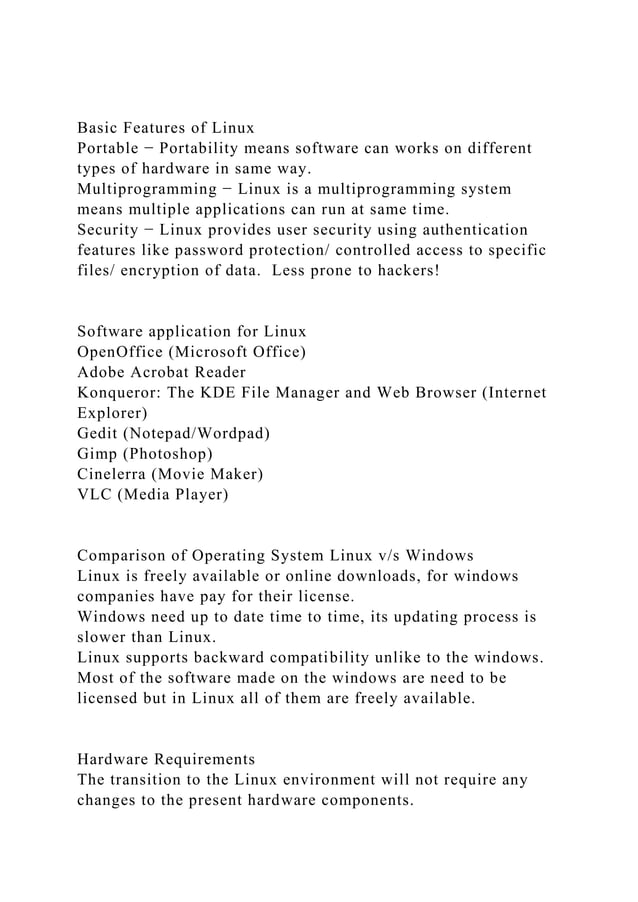 Linux Implementation ProposalRichard JohnsonWhy Linux .docx