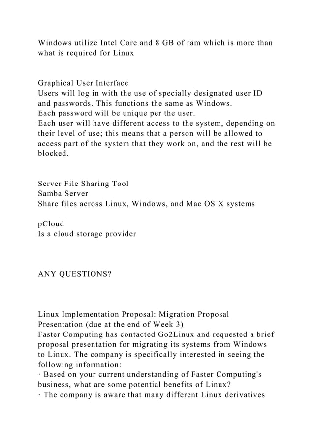 Linux Implementation ProposalRichard JohnsonWhy Linux .docx