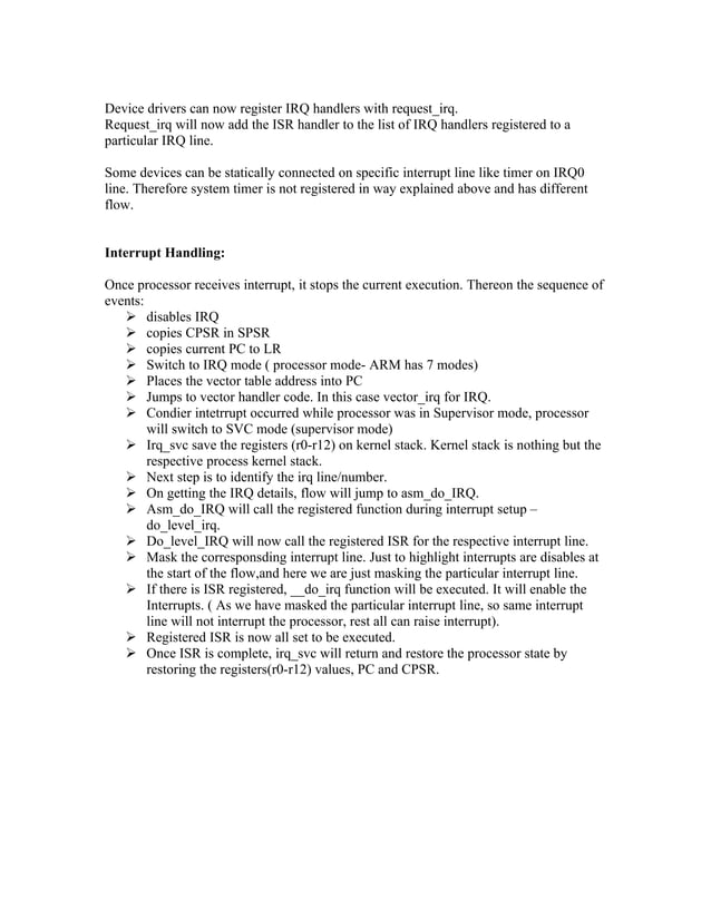 Linux interrupts | DOC | Operating Systems | Computer Software and ...