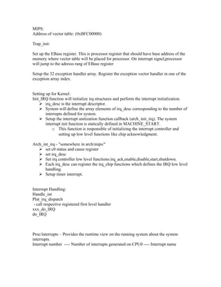 Linux interrupts | DOC | Operating Systems | Computer Software and Applications