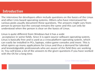 Linux interview questions-ppt | PPT