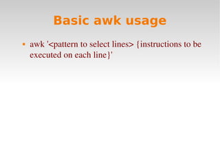 Linux intro 4 awk + makefile | PPT