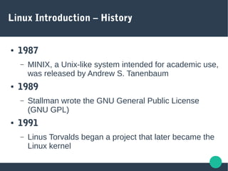 Linux Introduction - Yousefpour - Rahnema College | PPT