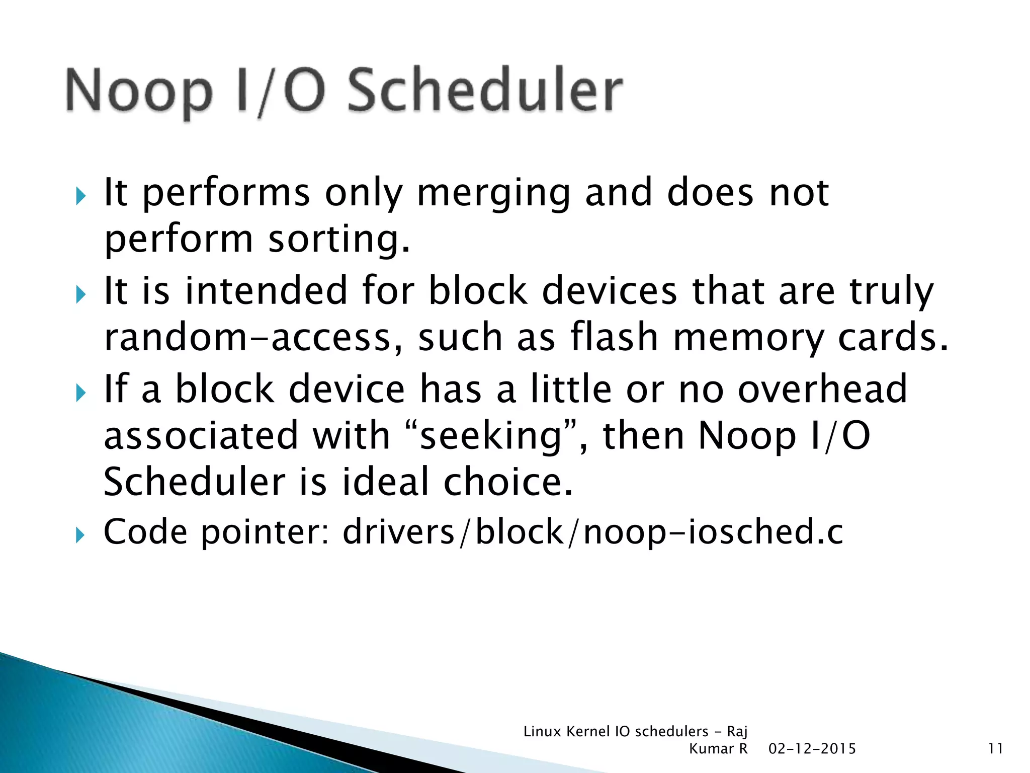 Linux Kernel I/O Schedulers | PPTX