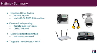 Linux IoT Botnet Wars and the lack of basic security hardening | PPT