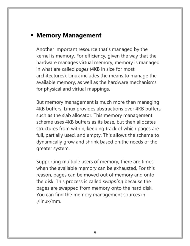 Linux kernel Architecture and Properties | PDF
