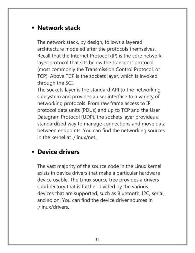 Linux kernel Architecture and Properties | PDF