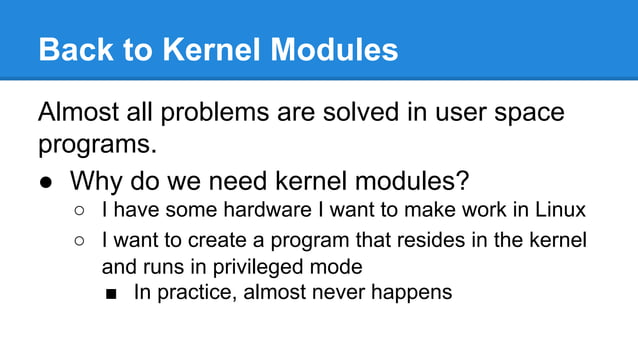 Linux kernel modules | PDF | Operating Systems | Computer Software and ...