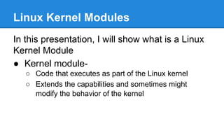 Linux kernel modules | PDF