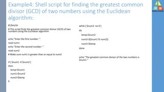 Control flow and related shell cripts | PPT