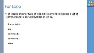 Control flow and related shell cripts | PPT