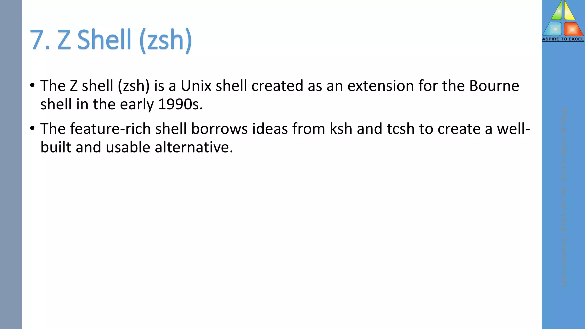 Types Of Linux Shells Pdf Operating Systems Computer Software And