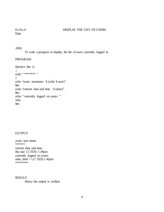 Linux Lab Manual.doc | Operating Systems | Computer Software and Applications