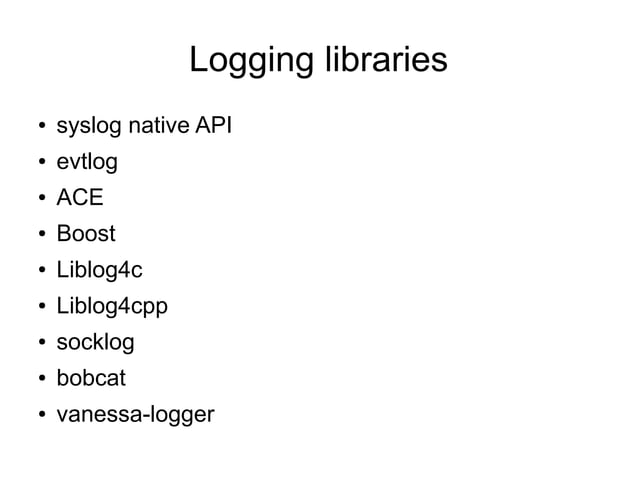 Linux logging | ODP | Operating Systems | Computer Software and Applications