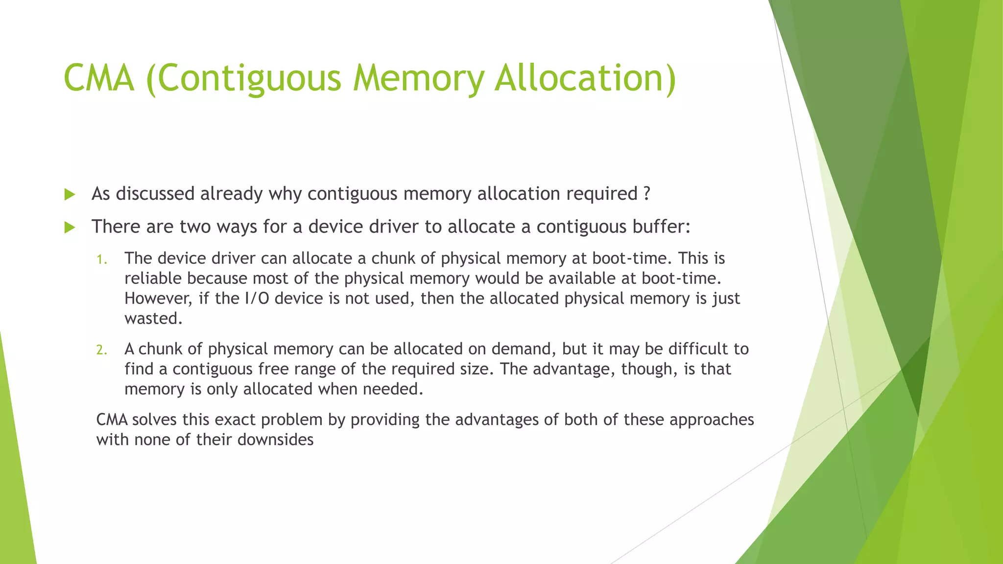 Linux Memory Management with CMA (Contiguous Memory Allocator) | PPTX
