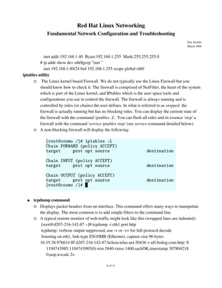 Linux networking | PDF | Operating Systems | Computer Software and Applications