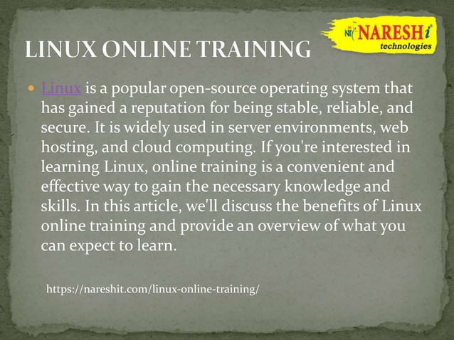 LINUX ONLINE TRAINING | PPTX