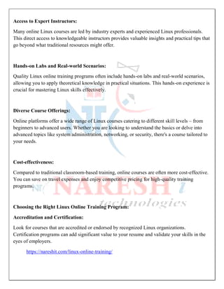Linux Online Training. | PDF