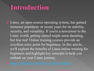 LINUX ONLINE TRAINING 2024. | PPT