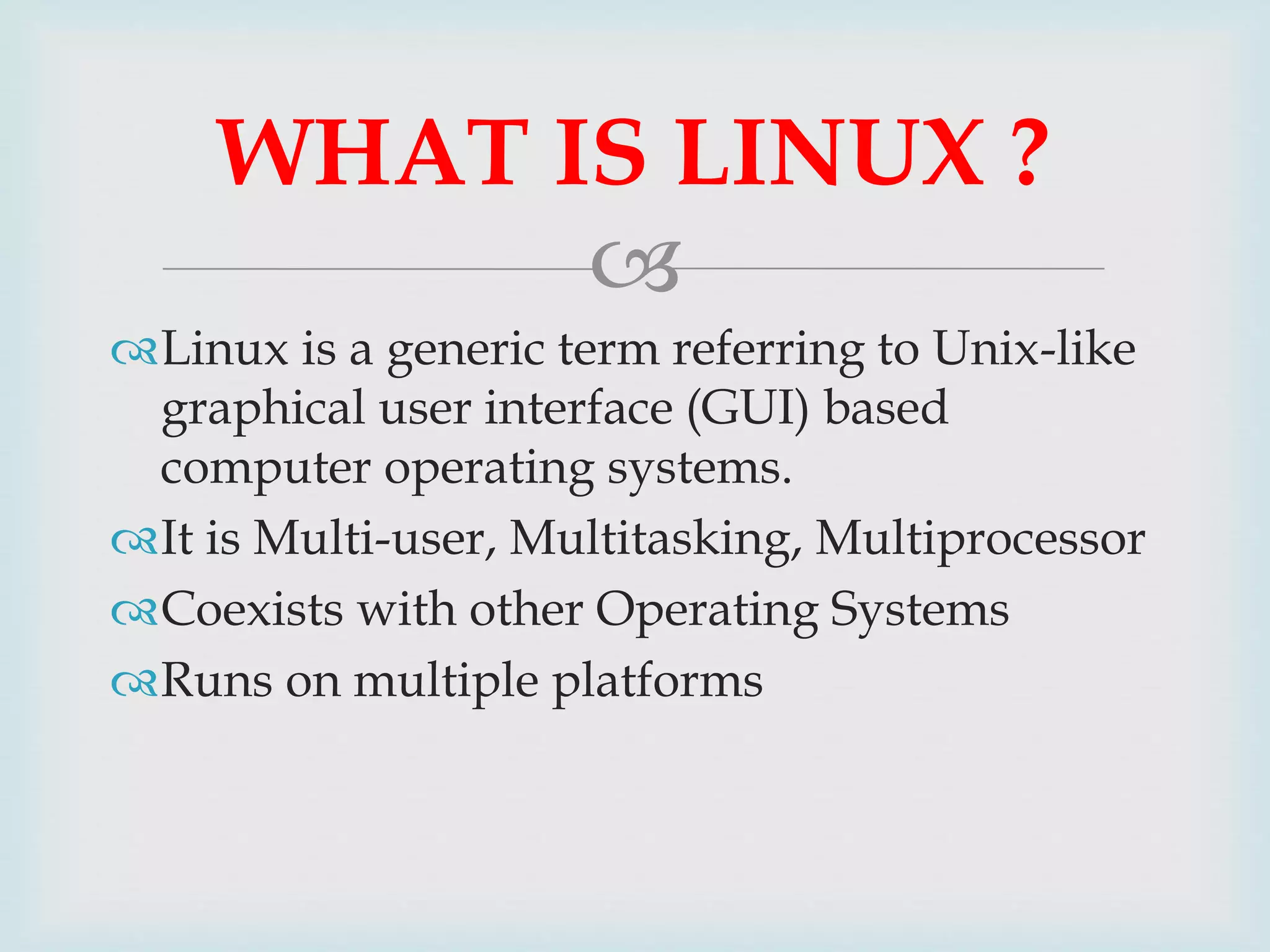 Linux opearting system ppt | PPT