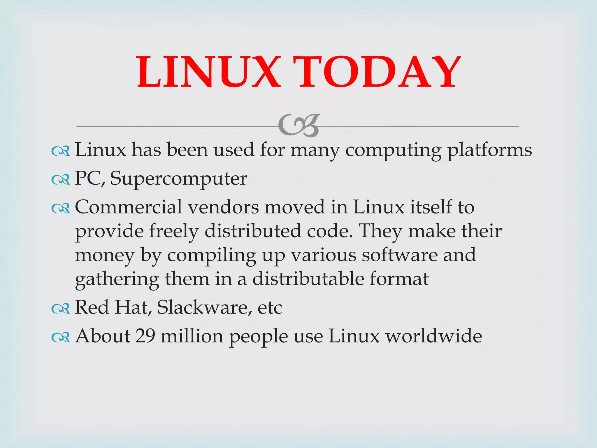 Linux opearting system ppt | PPT