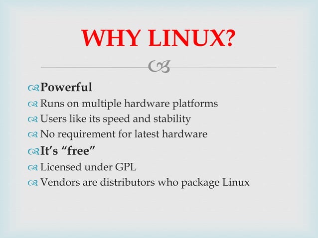 Linux opearting system ppt | PPT