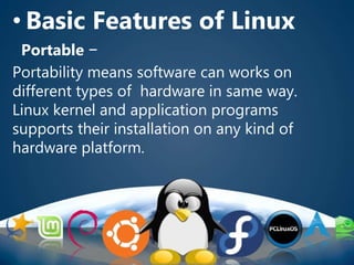 Linux operating system | PPTX | Operating Systems | Computer Software ...