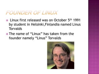Linux operating system | PPTX | Operating Systems | Computer Software ...