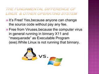 Linux operating system | PPTX | Operating Systems | Computer Software ...