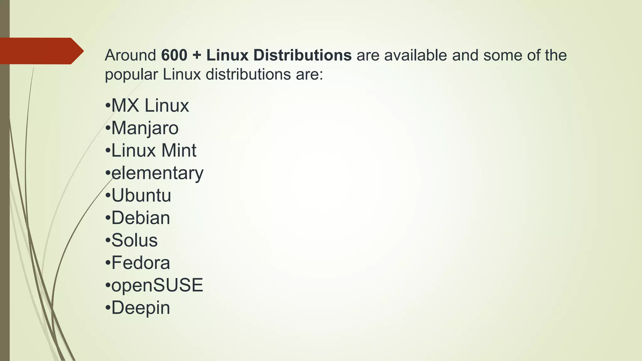 linux operating system.pptx | Operating Systems | Computer Software and Applications