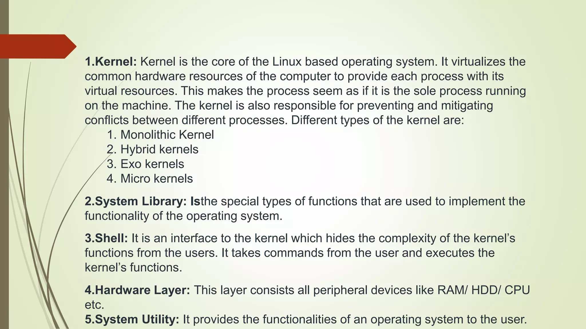 linux operating system.pptx | Operating Systems | Computer Software and Applications