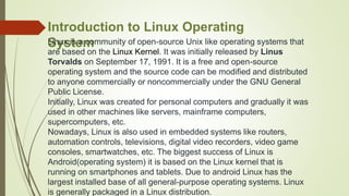 linux operating system.pptx | Operating Systems | Computer Software and Applications