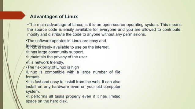 linux operating system.pptx | Operating Systems | Computer Software and Applications