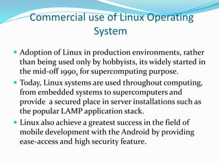 Linux operating system ppt | PPTX | Operating Systems | Computer ...