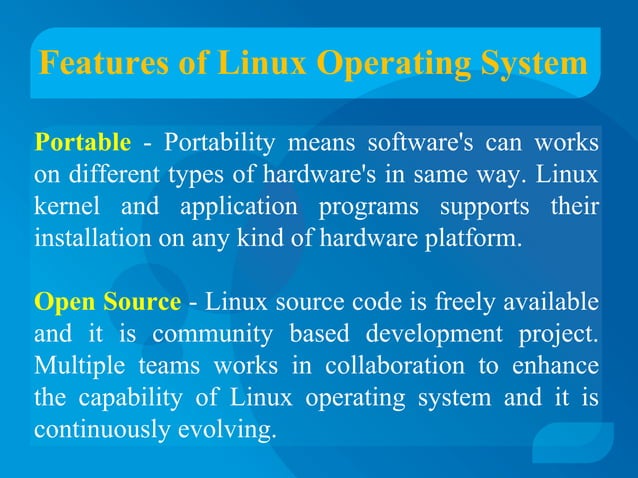 Linux os and its features | PPT